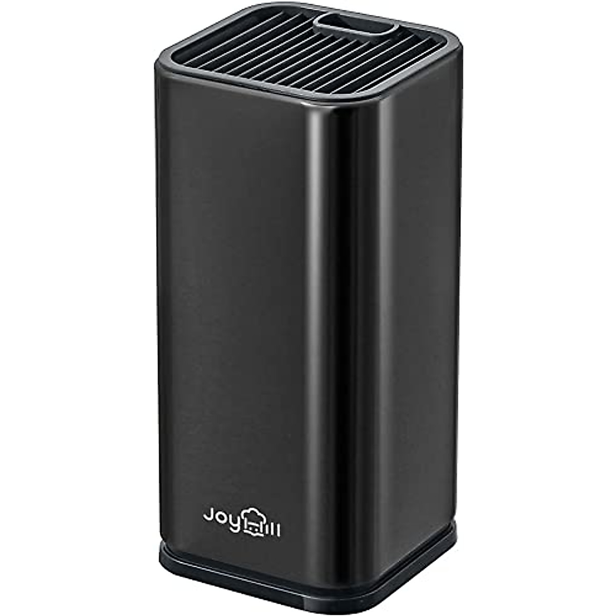 Universal Knife Block Holder, Large Black Stainless Steel Kitchen Knife Organizer without Knives, Modern Countertop Space Saver Knife Storage Stand with Scissors-slots (black)