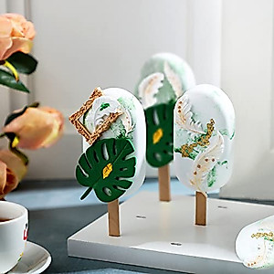 2 Pcs Cakesicle Stand Display 12 Count Candy Sticks Wooden Holder Rectangle Rustic Cake Stands for Dessert Table Ice Cream Lollipop Holder for Wedding Baby Shower Birthday Party(White)