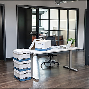 Bankers Box Fellowes 00702 Store/File Medium-Duty Storage Boxes with Lift-Off Lid, Legal, 12 Pack (00702)