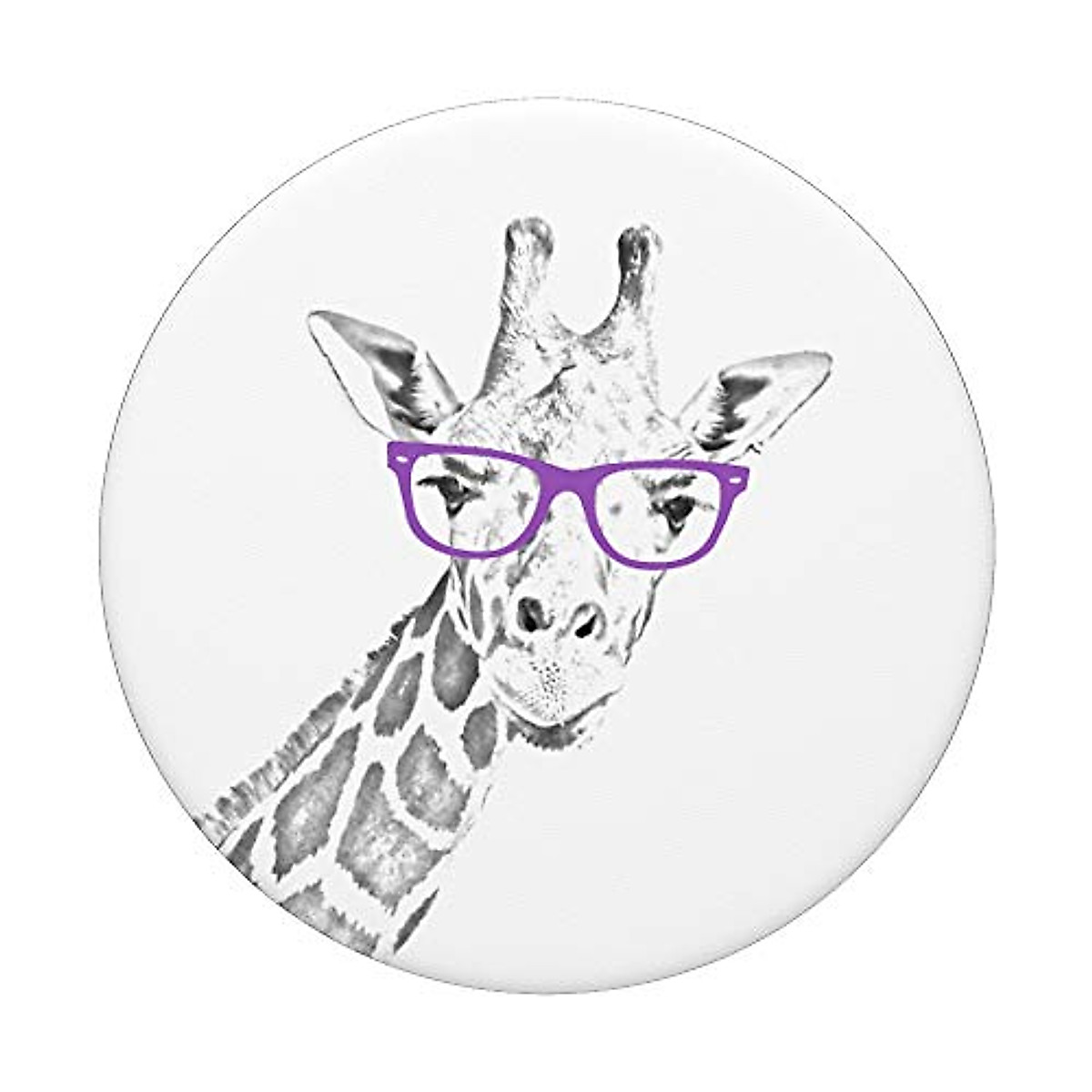 Giraffe wearing Purple Glasses PopSockets PopGrip: Swappable Grip for Phones & Tablets