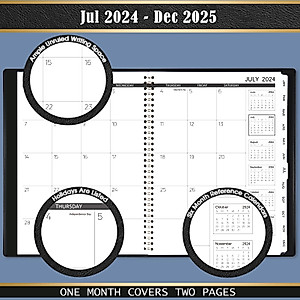 2024-2025 Planner - 2024-2025 Monthly Planner from Jul. 2024 to Dec. 2025, Calendar 2024-2025 Planner with Faux Leather, 9" x 11"