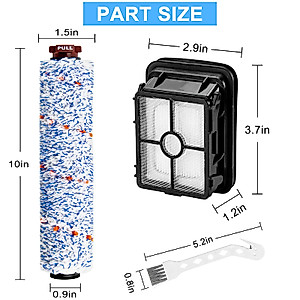 Replacement Parts for Bissell Crosswave and Bissell Crosswave Pet Pro 1785A 2306A 1785 Vacuum Cleaner, 2 Pack Crosswave Brush Roll 1868 and 2 Pack Crosswave Filters 1866