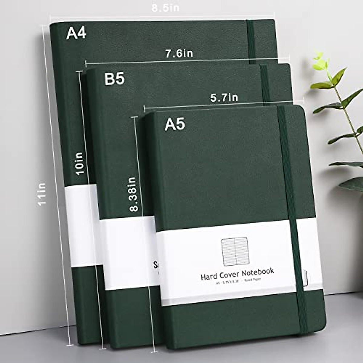 AHGXG Lined Journal Notebook - 320 Numbered Pages Thick Journal for Writing A5 College Ruled Notebook, 100gsm Lined Paper, Leather Hardcover, for Women Men Work Office School, 5.75'' X 8.38''-Green
