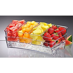Prodyne Acrylic SB-6 Condiment Bar On Ice, Clear
