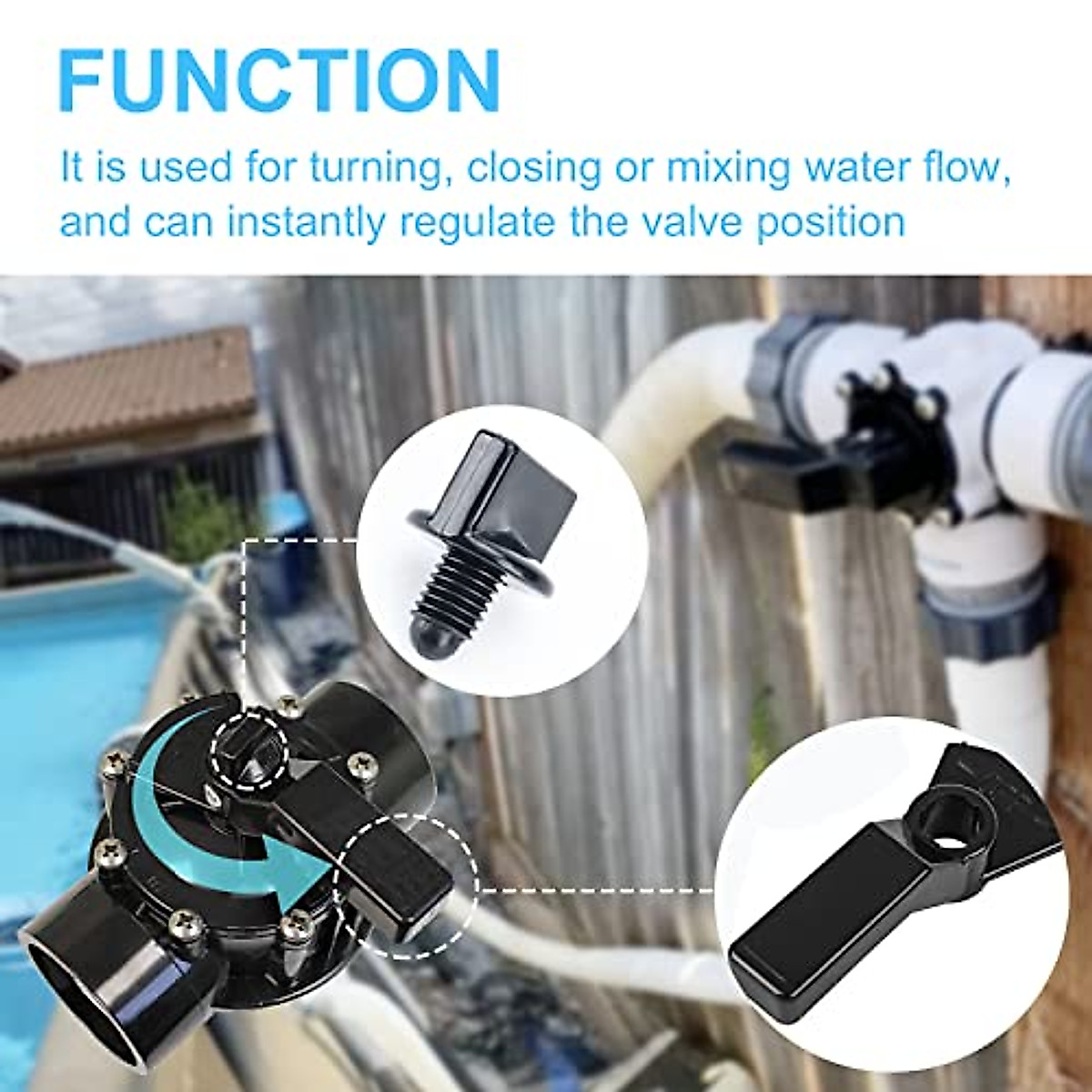 ChangTa Never Lube Valve Handle R0487200/7433 and Knob 4603/R0486900 Replacement Kit Fits Zodiac Jandy 2-Port/3-Port NeverLube Valve Handles 4733, R0487200, 1301 - Black(2 Pack)