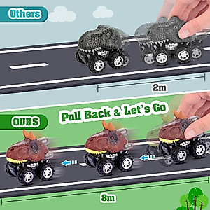 Dinosaur Toys for 3-6 Year Old Boys, Pull Back Dinosaur Cars for Kids 6 Pack Set Pull Back Dinosaur Toys for Age 3-7 Boys Toy Cars Dinosaurs Christmas Birthday Gifts for Boys Age 3-6 Stock Filler