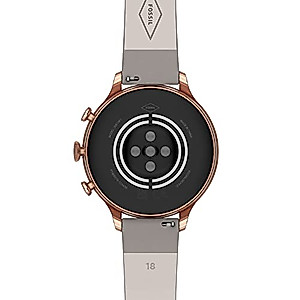 Fossil Unisex Gen 6 42mm Stainless Steel and Leather Touchscreen Smart Watch, Color: Rose Gold, Taupe (Model: FTW6079V)