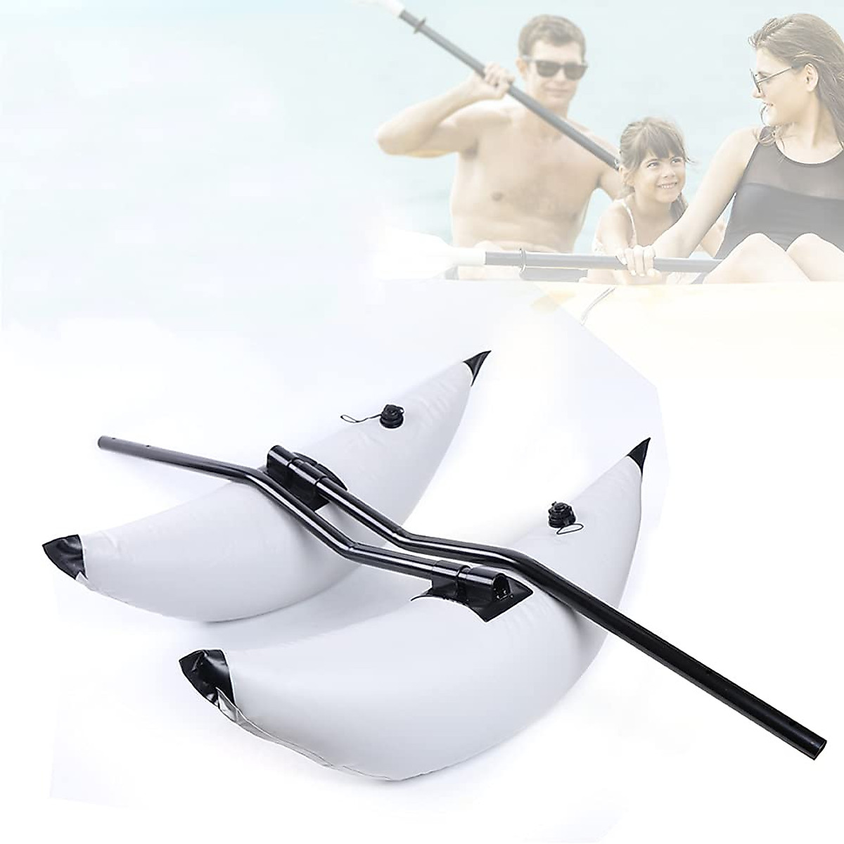 2 PCS Kayak Outrigger Stabilizer Kit Kayak Side Floats and Rods Kit, Kayak Stabilizer Kit Canoe Boat Stabilizer, PVC Kayak Floating Barrels, Water Kayak Floats Buoyy, Kayak Canoe Accessories