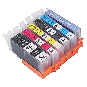 Hilitand Ink Cartridge Smoothly Ink Output Cartridge Combo Pack Cartridge for Office, Schools, Trade Building Printing Photos, Test Papers, Documents (BK BK C M Y PB)