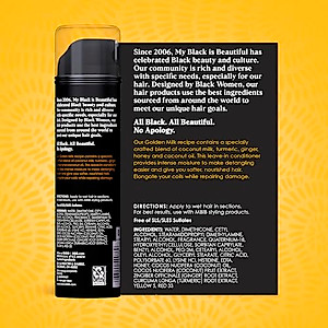 MY BLACK IS BEAUTIFUL Nourishing Leave-In Conditioning Cream, for Curly and Coily Hair with Coconut Oil, Honey, and Tumeric, 6.3 fl oz