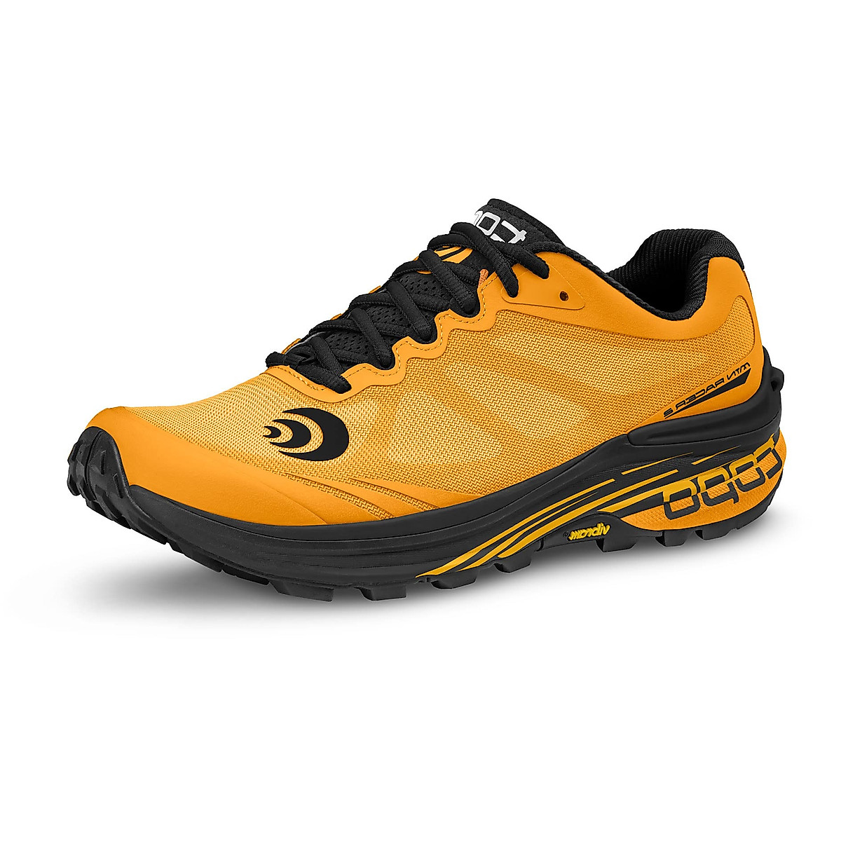 Topo Athletic Men's MTN Racer 2 Comfortable Lightweight 5MM Drop Trail Running Shoes, Athletic Shoes for Trail Running, Mango/Black, Size 12