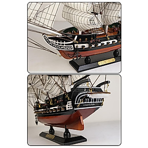 SAILINGSTORY Wooden Model Ship USS Constitution 1/150 Scale Replica Frigate Sailing Warship Model Sailboat Decor