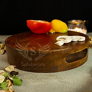Butcher Block Handcrafted Butcher Block Cutting Board Cutting Boards Wood Barker Butchers Block Round Chopping Boards 9 Inches Diameter Height 2 Inch Cutting Board 22cm X 22cm X 5cm)