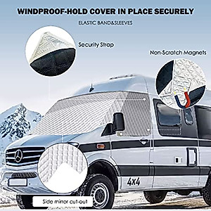VANNCAMP Windshield Cover for Mercedes Benz Sprinter 2007-2022, RV Front Window Cover