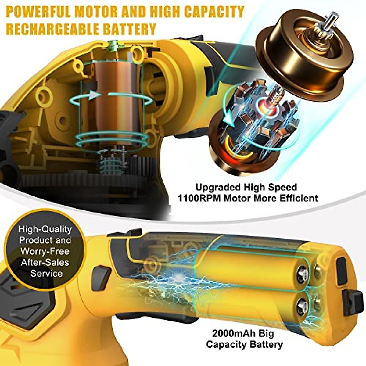 EVEAGE Light Duty Cordless Grass Shears Handheld Grass Hedge Trimmer 2 in 1 Grass Clippers Shrub Bush Trimmer for Garden, with Rechargeable 8V Battery and Charger Included