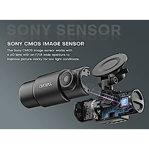 Dual 1080P Dash Cam, Built in WiFi GPS, Front and Inside Dashcams for Cars with Infrared Night Vision, Smart Dash Camera with Sony Sensor, Supercapacitor, Accident Record, Parking Mode Avaett D60