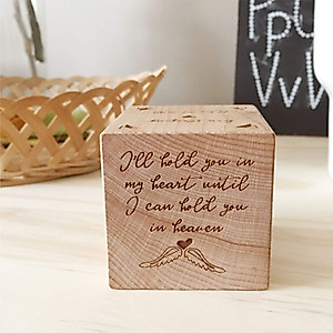 Smiling Tree Toys Personalized and Customizable Keepsake Baby Memorial Block, Handmade in The USA Using Natural Organic Wood