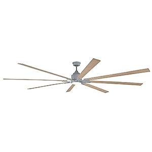 Craftmade FLE70ESP8 Fleming Industrial 70" Outdoor Ceiling Fan with LED Light Kit and Remote & Wall Control, 8 Blades on Energy Saving DC Motor, Espresso