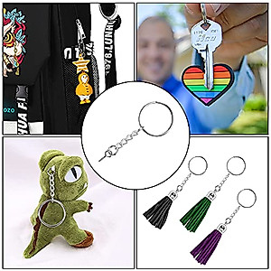 150PCS Sliver Keychain Rings Kit, 50PCS Key Chain Rings with Chain and 50PCS Open Jump Ring with 50PCS Screw Eye Pins for Crafts and Jewelry Making