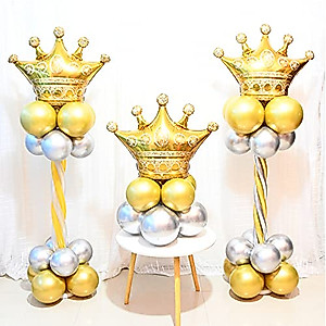 NpeyBeicuelq 4Pcs Gold Crown Foil Balloons Decorations.Wedding Bridal Shower Marriage Engagement Party Supplies