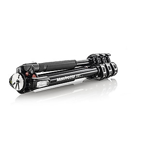 Manfrotto 502 Video Head MVH502AH & MT190XPRO4 Aluminum 4-Section Tripod,Black