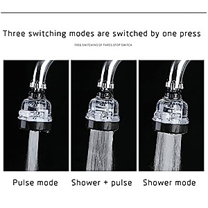 Kitchen Faucet Extender Rotating 360° Rotatable Anti-Splash Water Saving Faucet Nozzle Splash-Proof Faucet Pressurized Shower Water Saving Three Modes