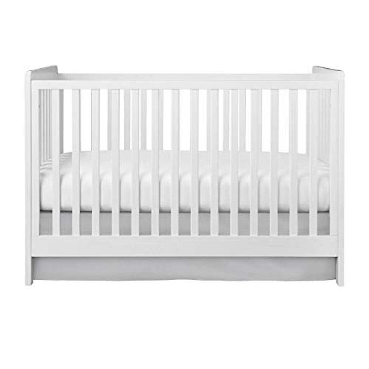 JLIKA Crib Skirt 100% Cotton Nursery Crib Bed Toddler Bedding Skirt for Baby Boys or Girls Plain Neutral - 14” Drop Dust (Gray)