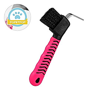 POPETPOP Horse Hoof Pick Comfortable Soft Grip Hoof Picks Horse Grooming Tools Hoof Pick with Brush for Home Beauty Salon Barber (Random Color)