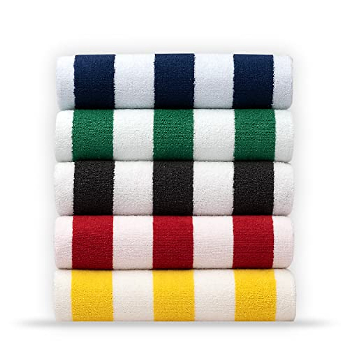 LANE LINEN 100% Cotton Beach Towel, Pack of 2 Beach Towels Set, Cabana Stripe Pool Towels, Oversized Beach Towels for Adults (30" x 60”), Highly Absorbent, Large Beach Towels, Quick Dry Towel - Blue