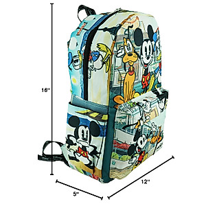 Disney Mickey Mouse Wondapop Deluxe Oversize Print Large 16" Backpack with Laptop Compartment - A19757