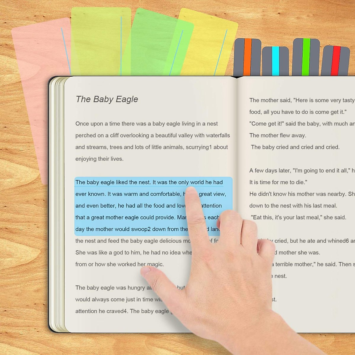 16 Pieces Guided Reading Highlight Bookmark Strips Colored Overlay Reading Tracking Rulers for Dyslexia, ADHD and to Reduce Visual Stress, 8 Standard Size and 8 Large Size