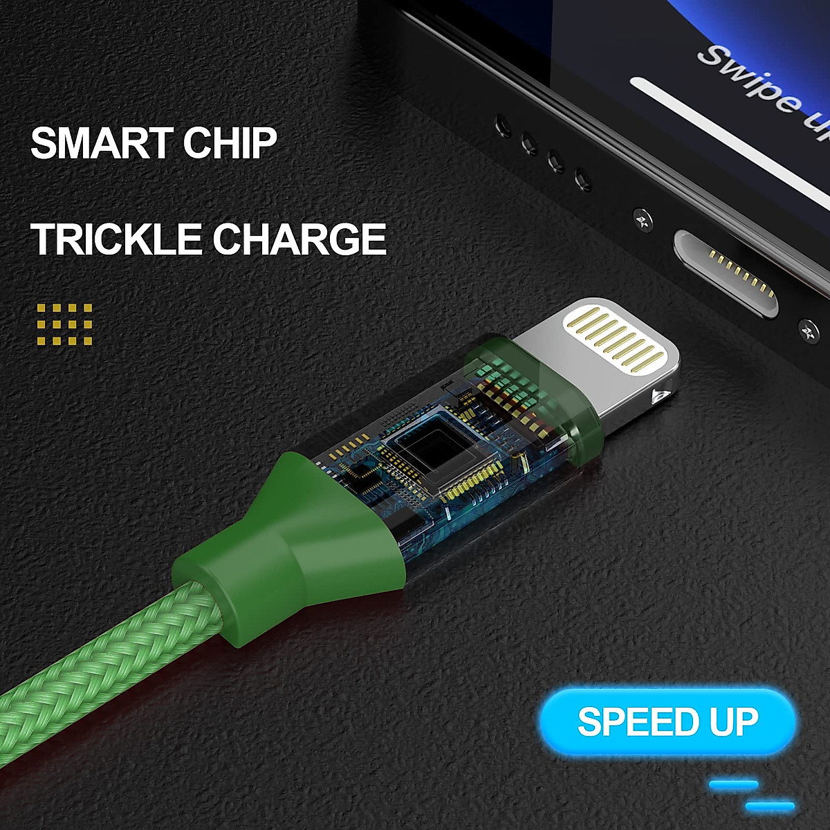 MUXA 6 Pack [Apple MFi Certified] 3/3/6/6/10/10 FT iPhone Charger Colorful Nylon Lightning Cable Compatible iPhone 13 mini/13/12/11 Pro Max/XS MAX/XR/XS/X/8/7/Plus/6S/6/SE/5S/iPad