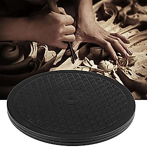 360 Degrees 10Inch Rotating Platform Model Making Spray Painting Turntable Stand 25cm Black Lazy Turntable Rotating Base Stand with Non Scratch Grooves for Display Collection, TV LCD Monitor