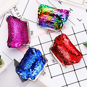 Boao 9 Pieces Sequin Coin Purses Reversible Sequins Mini Wallets Magic Flip Sequins Wallets Purses for Party Favors Gifts