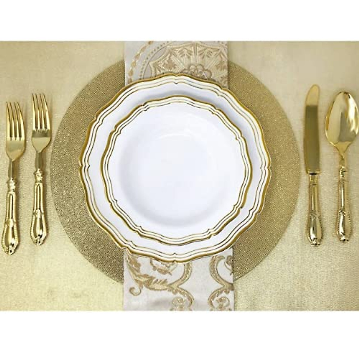 Elegant Aristocrat Collection White/Gold Dessert Bowls (Pack of 10) - Unmatched Quality - Perfect for Dinner Parties & Special Occasions