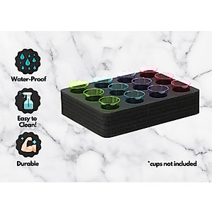 Polar Whale 2 Shot Glass Holders Organizer Modern Tray for Home Kitchen Bar or Club Party Durable Black Foam Serving Rack 10 Inches Wide Each Holds 12 Shots