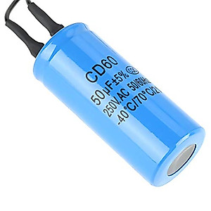 CD60 250V AC 50uF Motor Start Capacitor Run Capacitor with Wire Lead for Motor Air Compressor