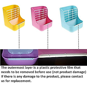 2 in 1 Food Hay Feeder for Guinea Pig, Rabbit, Indoor Hay Feeder for Guinea Piggies, Bunnies, Chinchilla, Feeder Bowls for Grass and Food, Pink
