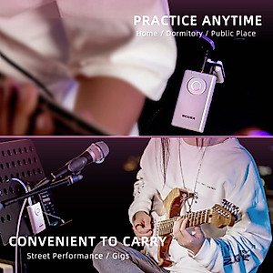 MOOER Prime P1 Intelligent Lvory White Guitar & Bass Multi Effects Processor Rechargeable, Bluetooth, Wireless, Portable Guitar Jamming, Practice Tool