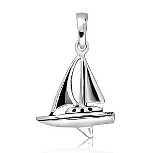 WithLoveSilver 925 Sterling Silver Yacht Sea Ship Sailboat Pendant