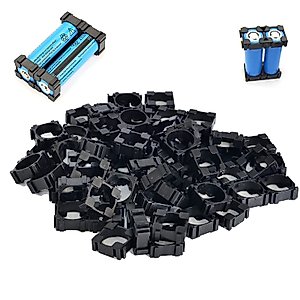 MGGi 100pcs 18650 Lithium Battery Cell Holder, Plastic Li-ion Battery Pack Bracket Safety Spacer Radiating Shell Storage Bracket Cylindrical Cell Battery Stand Cell Spacer for DIY Fixed Battery