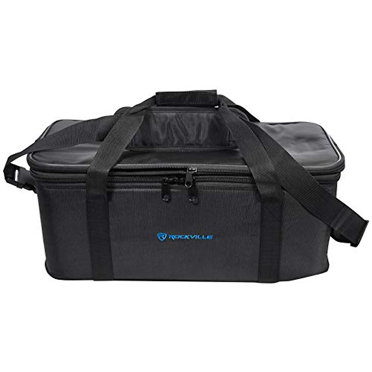 Rockville 4U Rack Bag Double-Sided Case with 12" Depth + Shoulder Strap (RRB40) Black