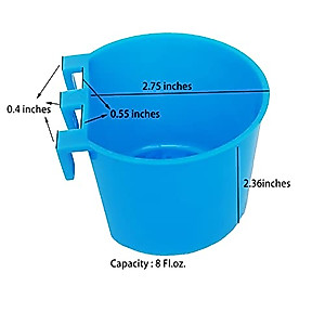 ORIBUKI Pack of 20 Chicken Feeder Cups for Cage Hanging Bird Waterer 8 OZ Rabbit Water Food Bowl Pigeon Feeding Dishes Bunny Poultry Coop Drinker Quail Seed Treats Dispenser Duck Drinking Bottle