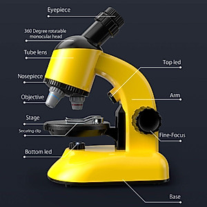 Microscope for Kids, Microscope Kit LED 40X-1200X Magnification Kids Science Toys, Microscope Slides with Specimens for Kids,Students Microscope STEM Kit