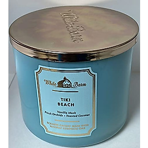 Bath and Body Works, White Barn 3-Wick Candle w/Essential Oils - 14.5 oz - 2021 Core Scents! (Tiki Beach)