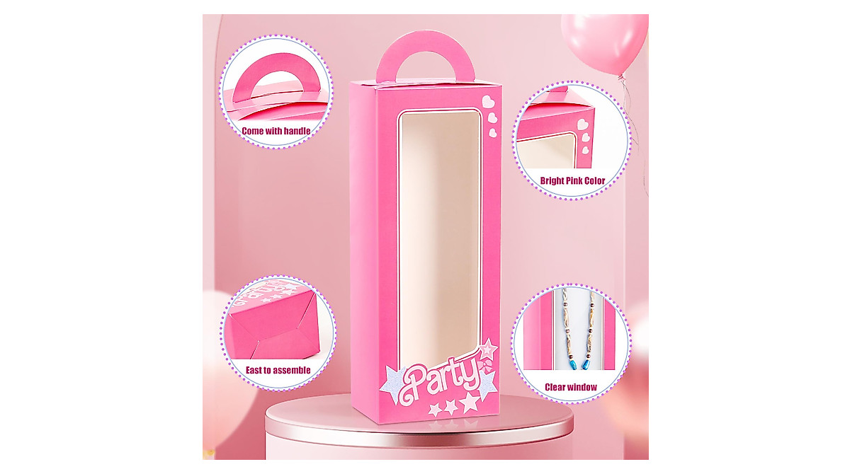 18 Pack Pink Candy Party Boxes for Special Events