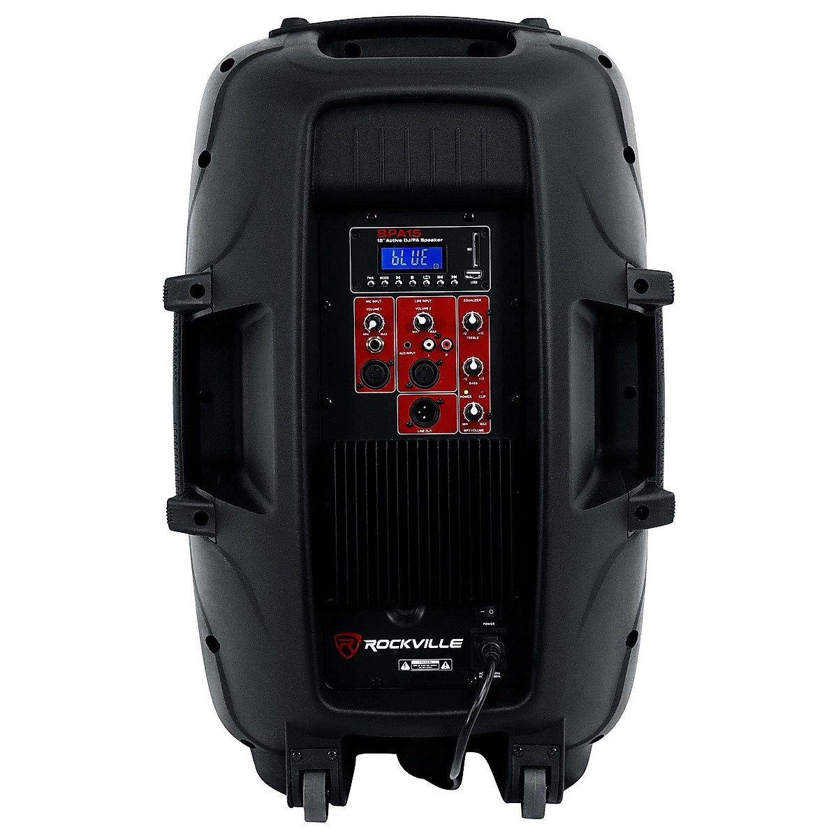 Rockville Professional Powered Active 800w DJ PA Speaker w Bluetooth, 15 inch (BPA15), Black
