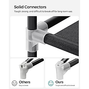 SONGMICS Closet Wardrobe, Portable Closet for Bedroom, Clothes Rail with Non-Woven Fabric Cover, Clothes Storage Organizer, 59 x 17.7 x 69 Inches, 12 Compartments, Black ULSF03H