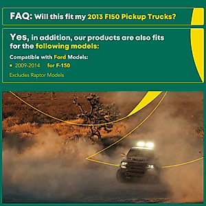 YHTAUTO OE Factory Style Fender Flares Compatible with Ford F-150 2009-2014 67" / 78.8" / 97.4" Fleetside Bed, Not Fit Raptor & Platinum Models, Matte Black Wheel Flare Cover Protector, Set of 4