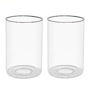 Clear Glass Shade Clear Cylinder Glass Lamp Shade Diameter 3.5" Height 5.5" Fitter 1.65" (2 packs) (H5.5")